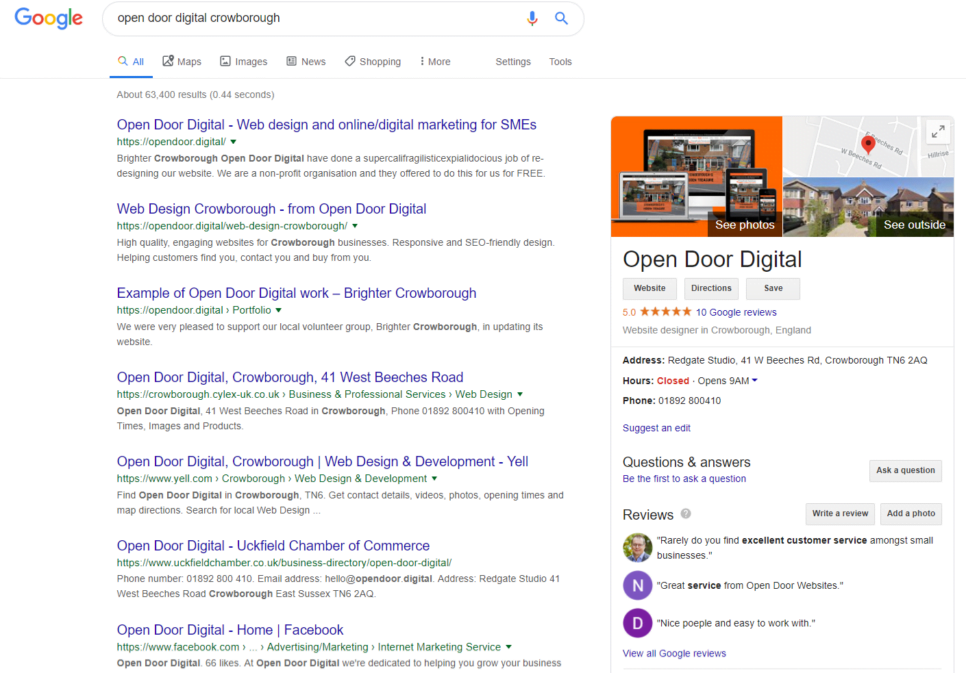 How To Send Clients A Link To Your Google Reviews Open Door Digital